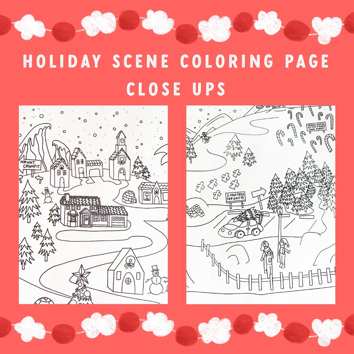 GIANT Printable Holiday Coloring Page | Coloring Poster | Christmas ...