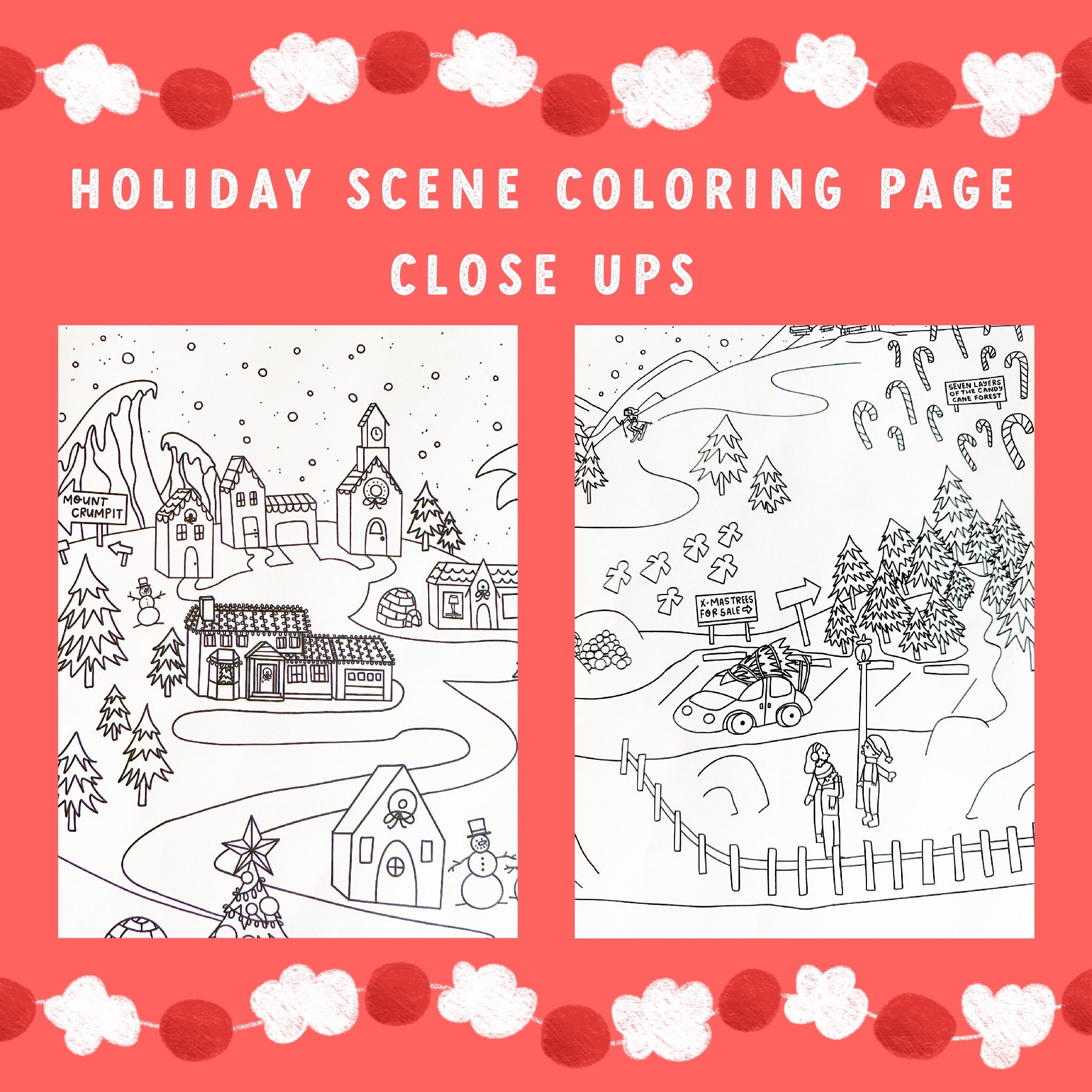 GIANT Printable Holiday Coloring Page | Coloring Poster | Christmas ...
