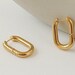 18K Gold Rectangle Hoops Geometric Hoops Chunky Hoop - Etsy