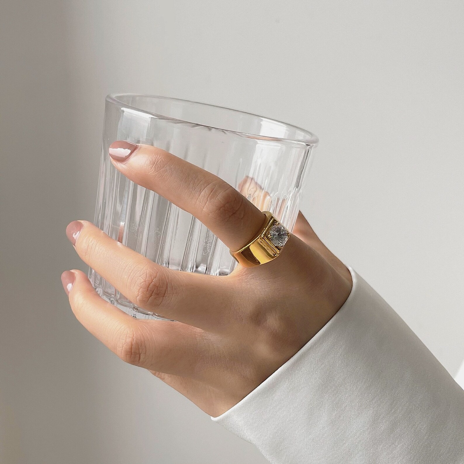 Chunky CZ Ring Gold Signet Ring Diamond Signet Ring - Etsy