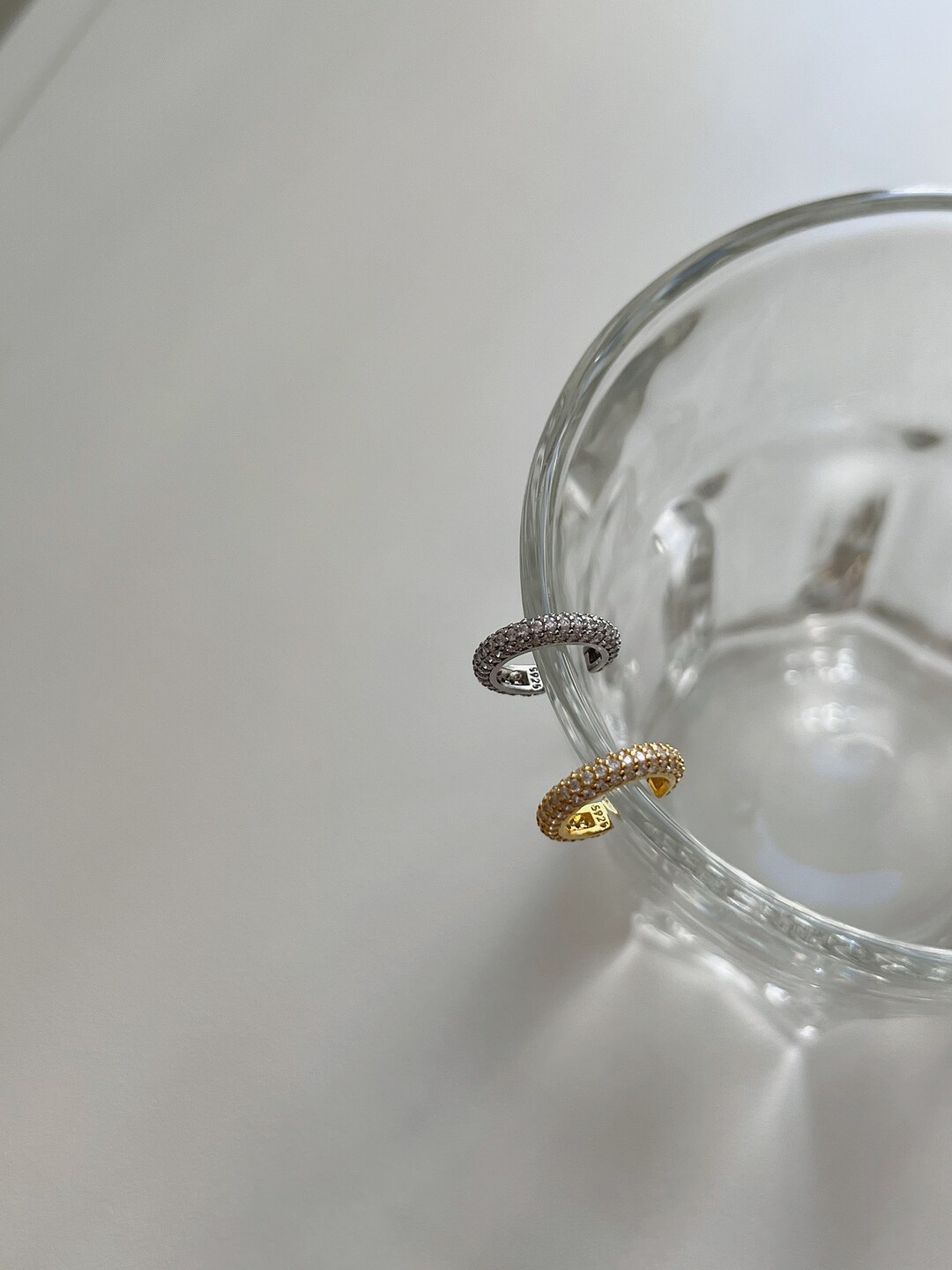 Sparkling Pave Ear Cuff, Minimalist Slim Ear Cuffs, Cartilage Earrings ...