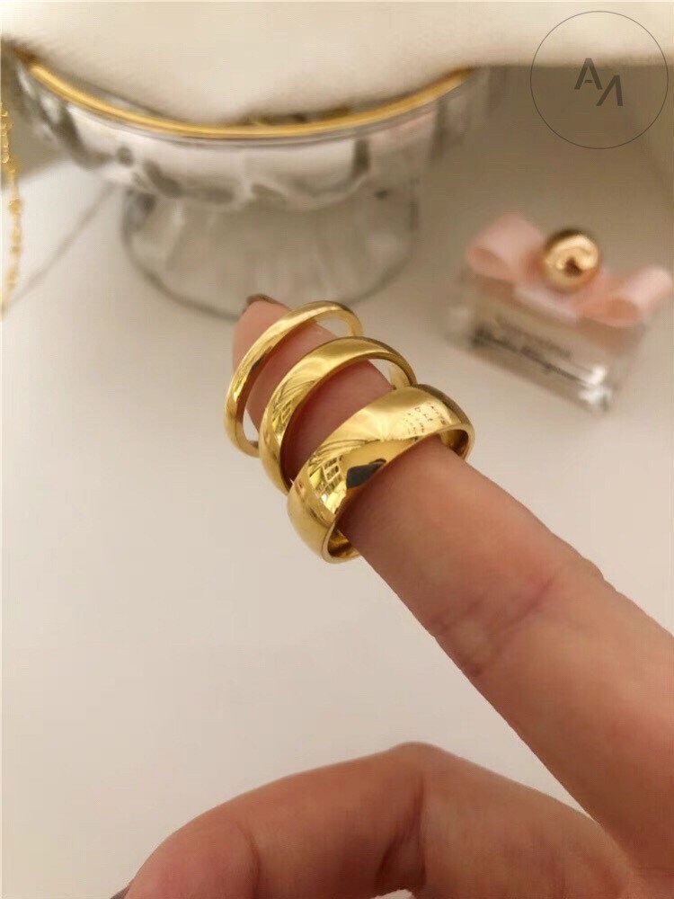 18K Gold Band Stacker Ring Simple Band Ring Minimal Stacking | Etsy