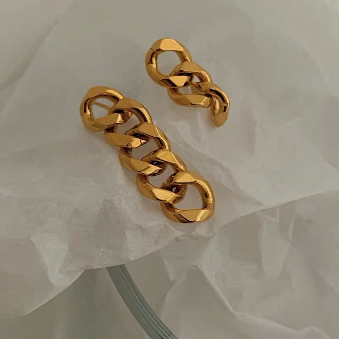 Irregular Chain Link Earrings Chain Drop Earrings Chunky - Etsy