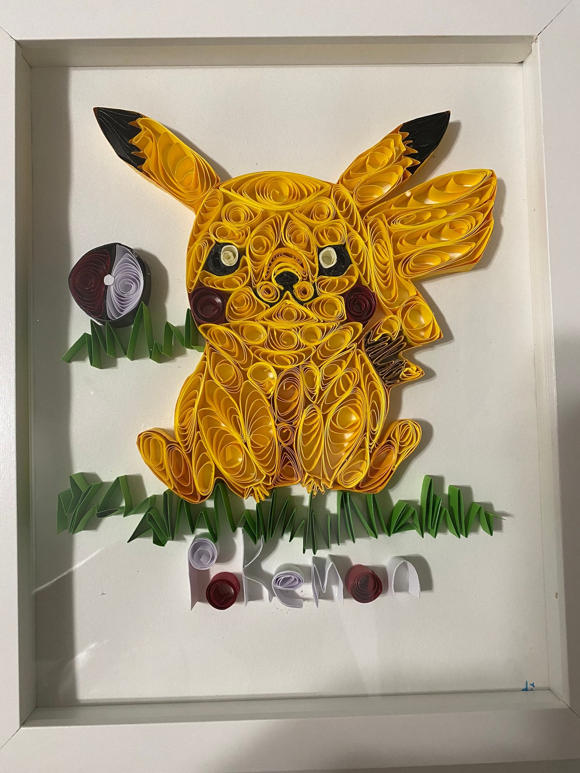 Hand made Pokémon Pikachu paper quilling | Etsy