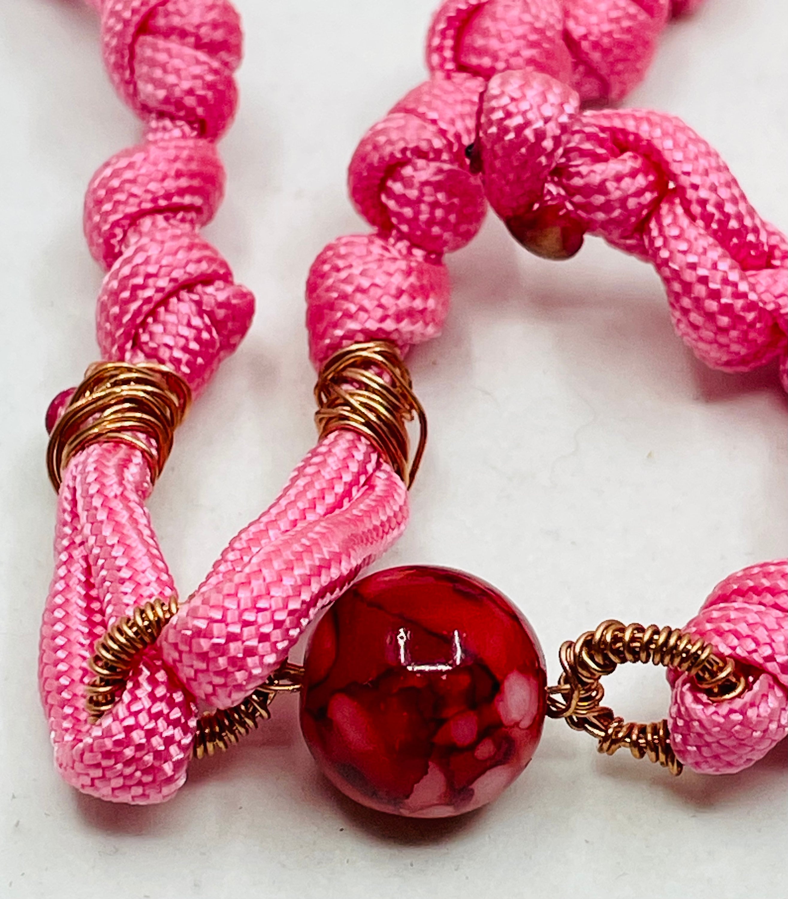 Pink Orthodox Paracord 33-knot Prayer Rope Glass Bead Chotki Komboskini ...