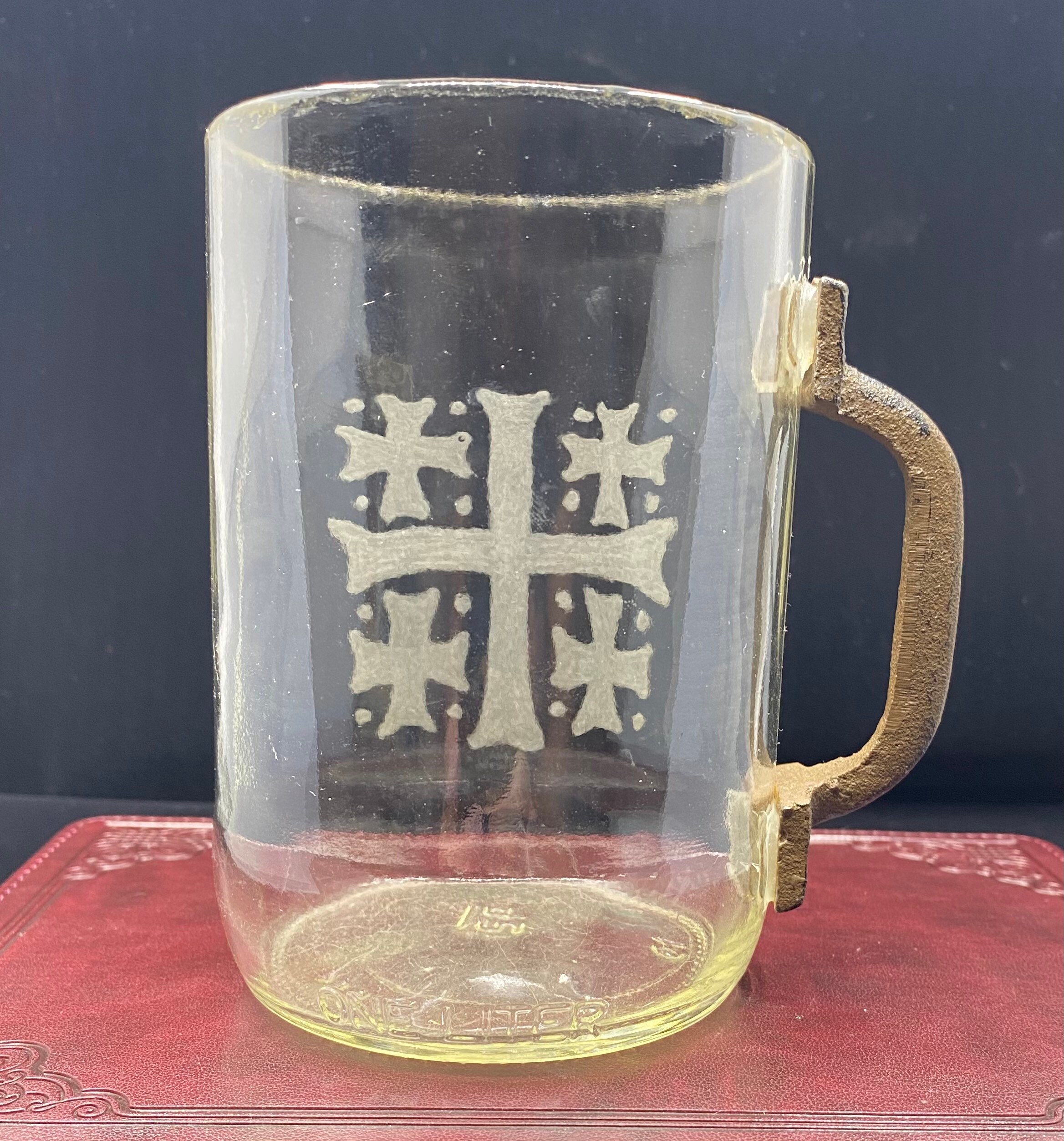 Jerusalem Cross Beer Mug Rocks Whiskey Tumbler Barware Glassware ...