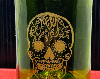 Sugar Skull Rocks Glass - Etsy