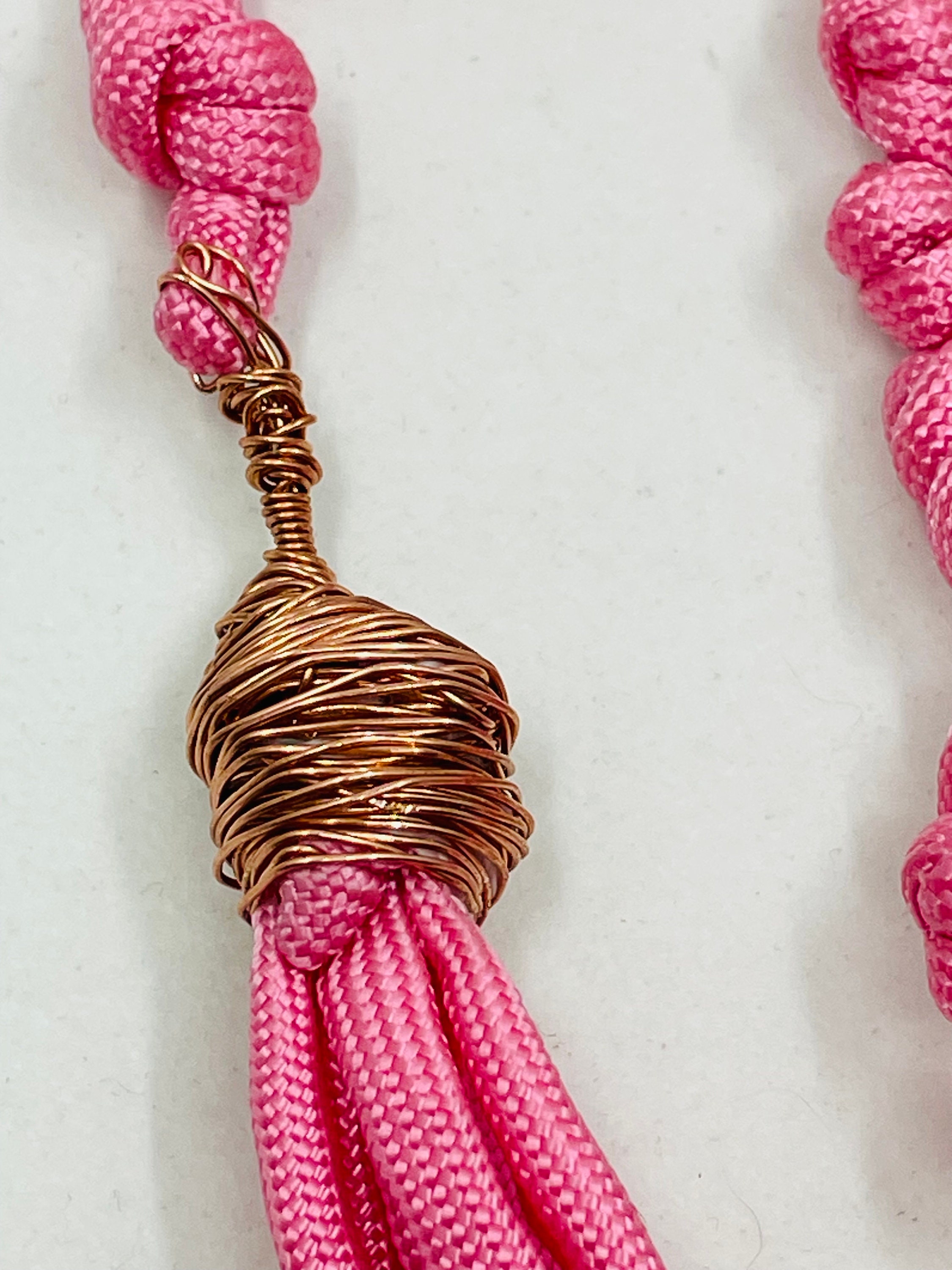 Pink Orthodox Paracord 33-knot Prayer Rope Glass Bead Chotki Komboskini ...