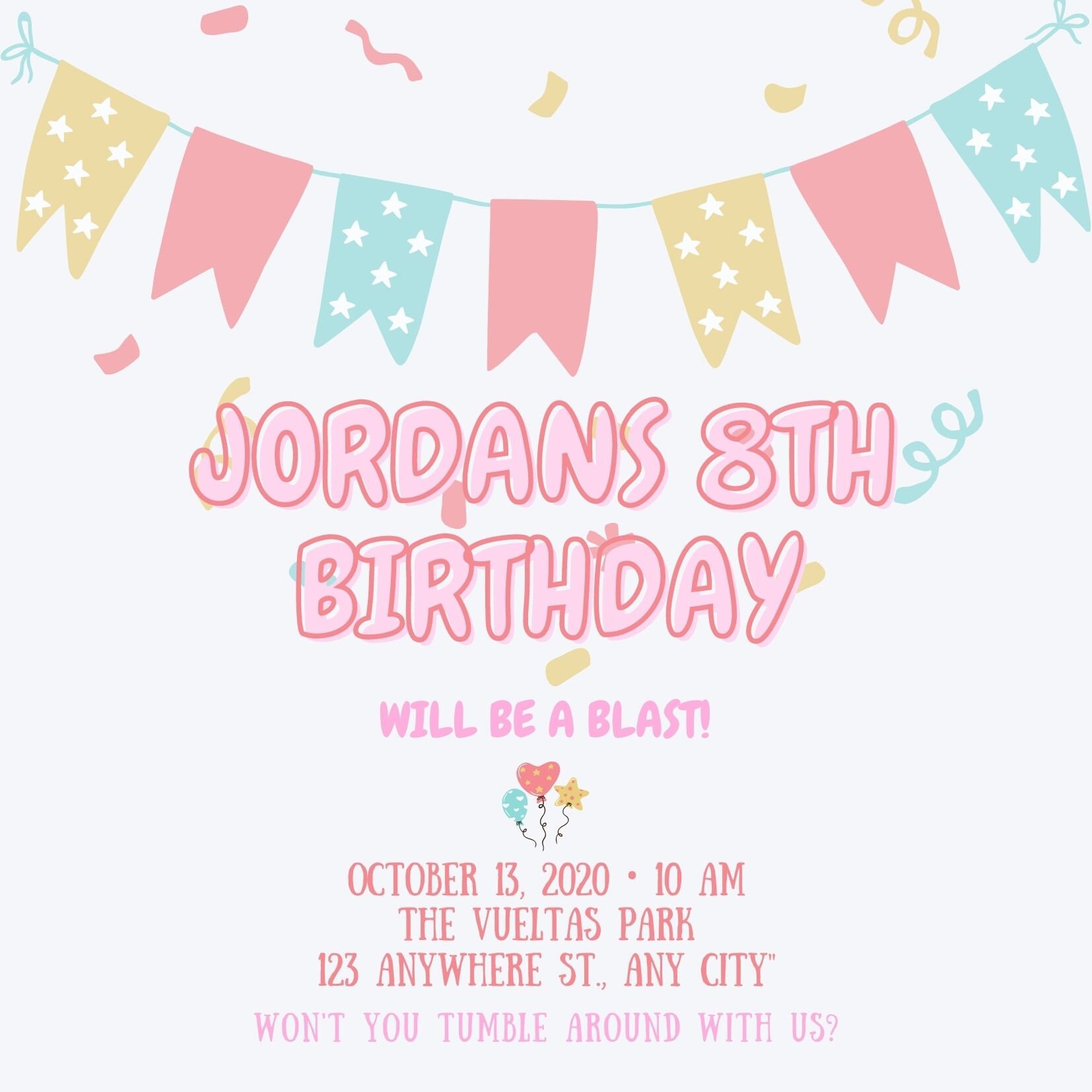 Printable Custom Birthday Invitation PDF Etsy