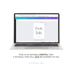 Gift & Card Table Sign - Personalizable, Modern Minimal Cursive Design ...