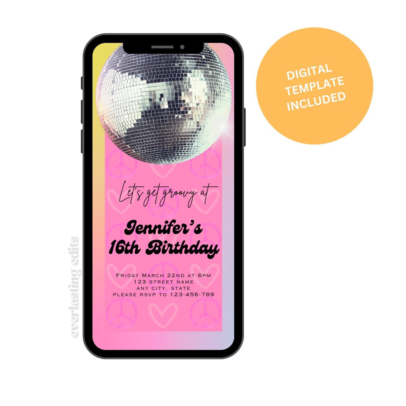 Disco Birthday Invitation - Personalizable for All Ages, Studio 54 ...