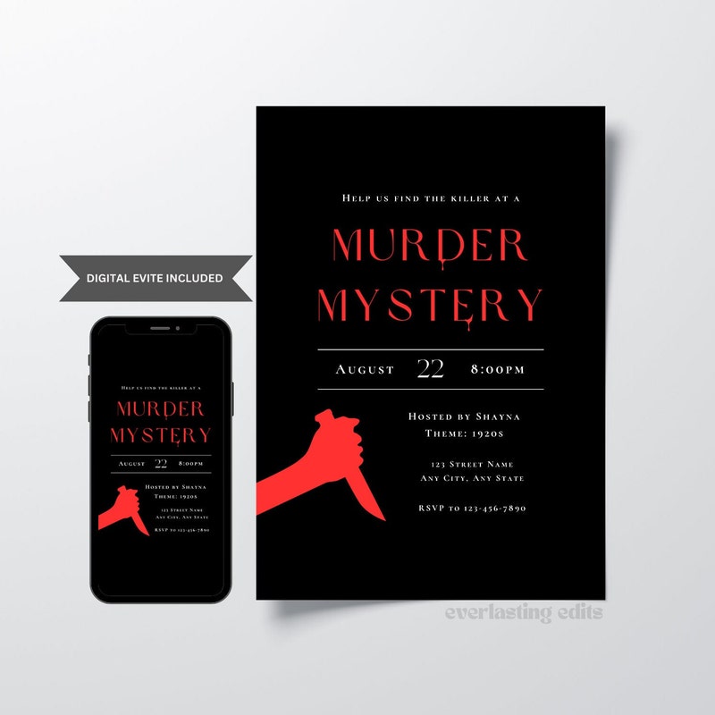 Clue Murder Mystery Invitation - Etsy
