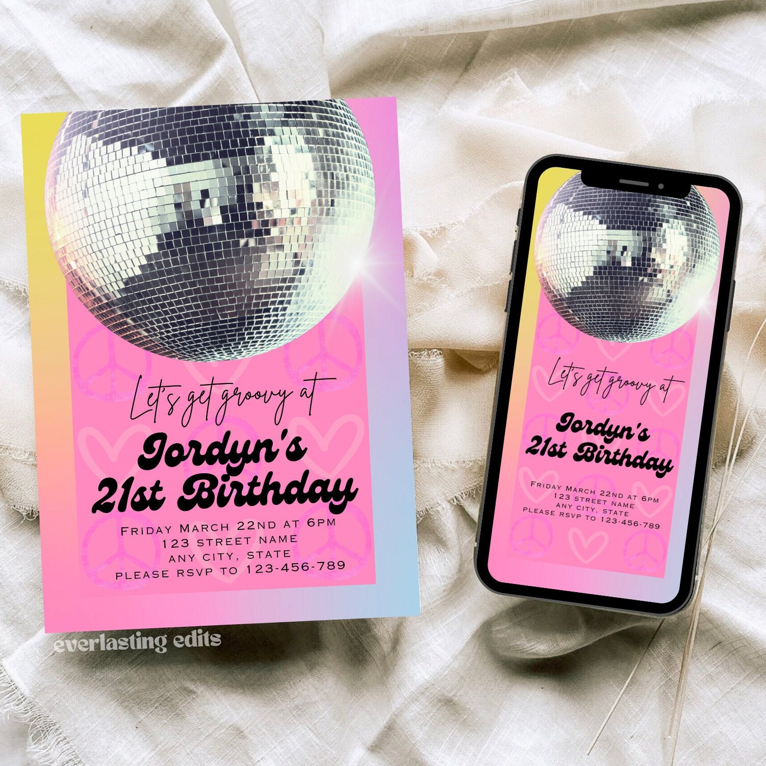 Disco Birthday Invitation - Personalizable for All Ages, Studio 54 ...