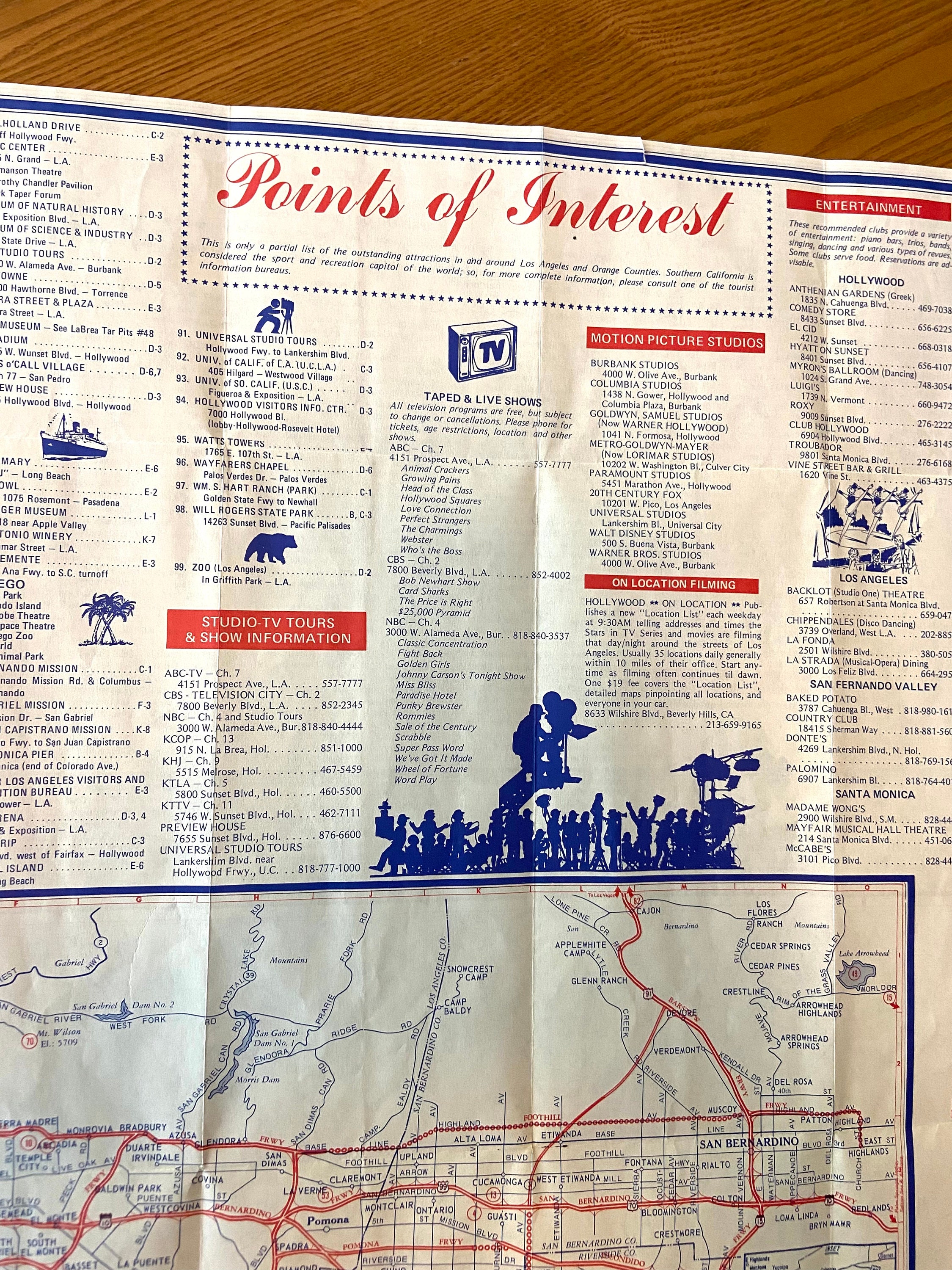 1987 Map of Movie Star Homes Plus Sightseeing Map & - Etsy Canada