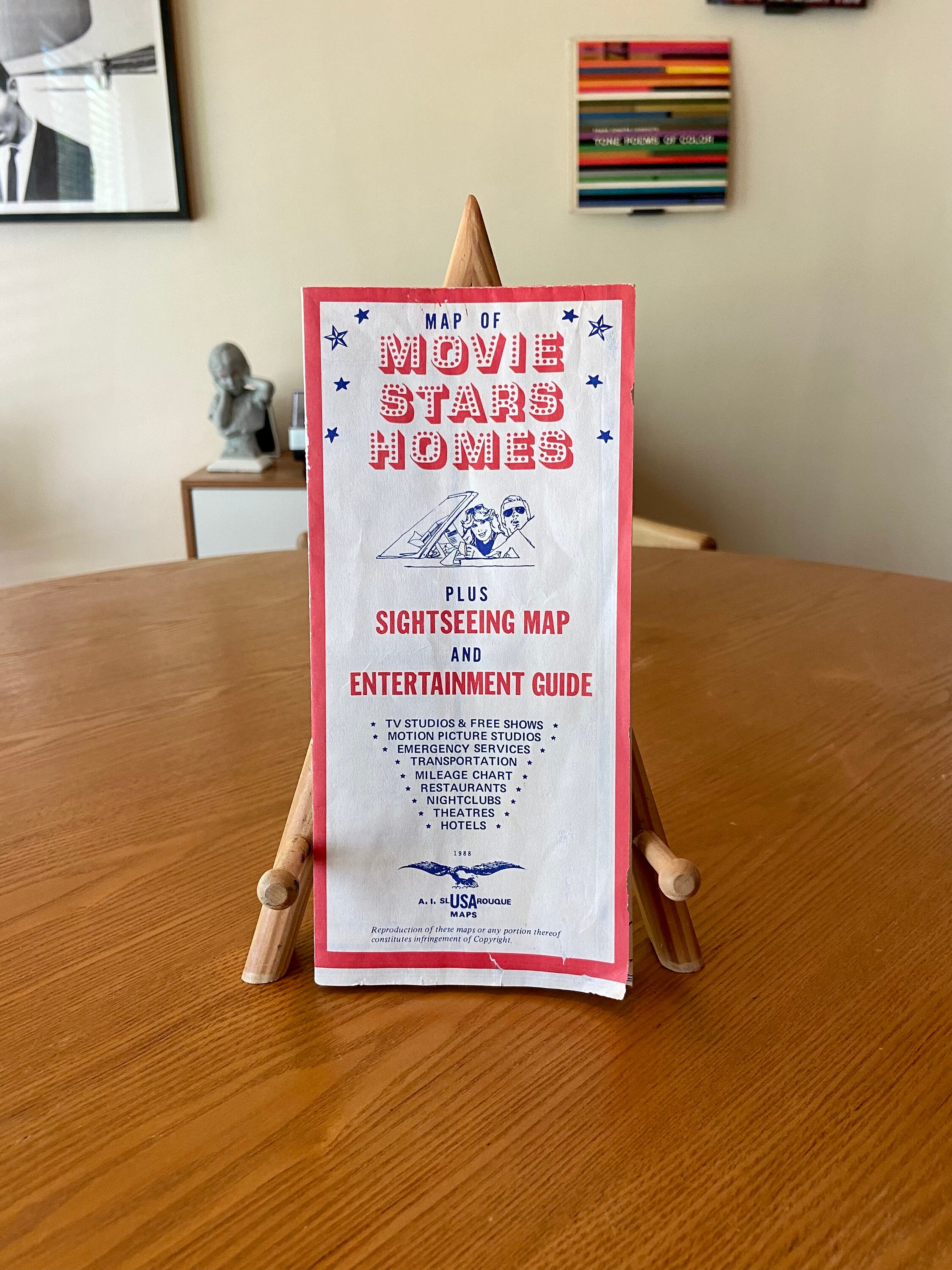 1987 Map of Movie Star Homes Plus Sightseeing Map & - Etsy Canada