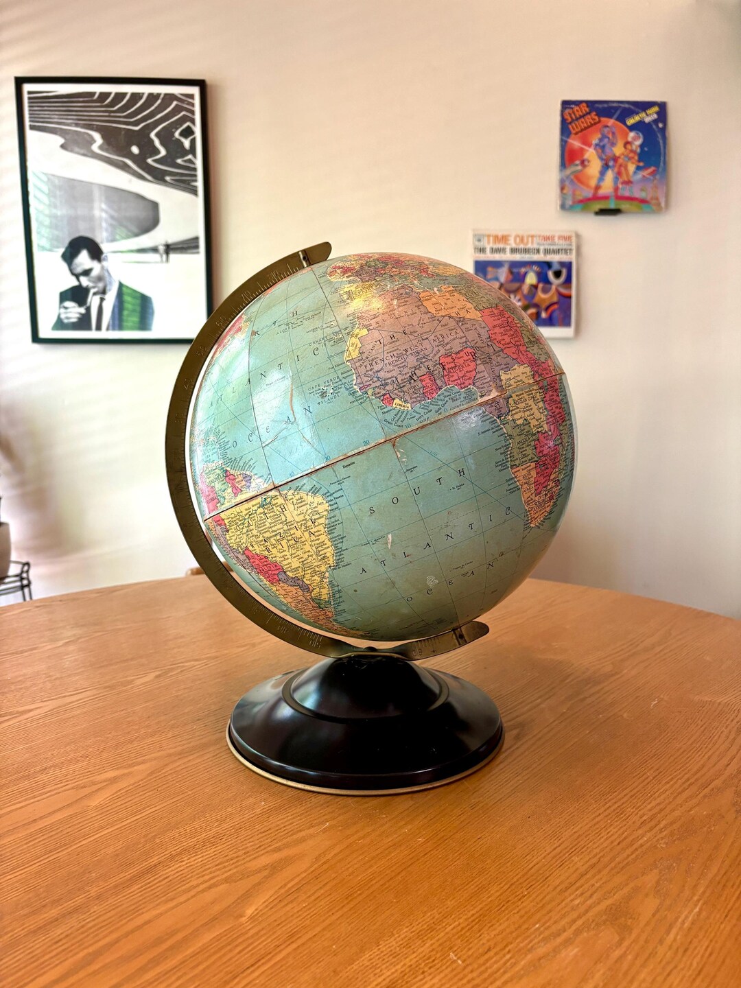 Vintage 1946 Replogle Standard Spinning Globe, Metal Base - Etsy