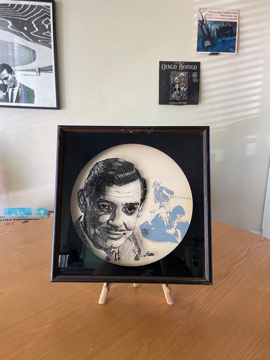 Vintage 1976 Steve Chin immortals: Clark Gable Silkscreen on Glass ...