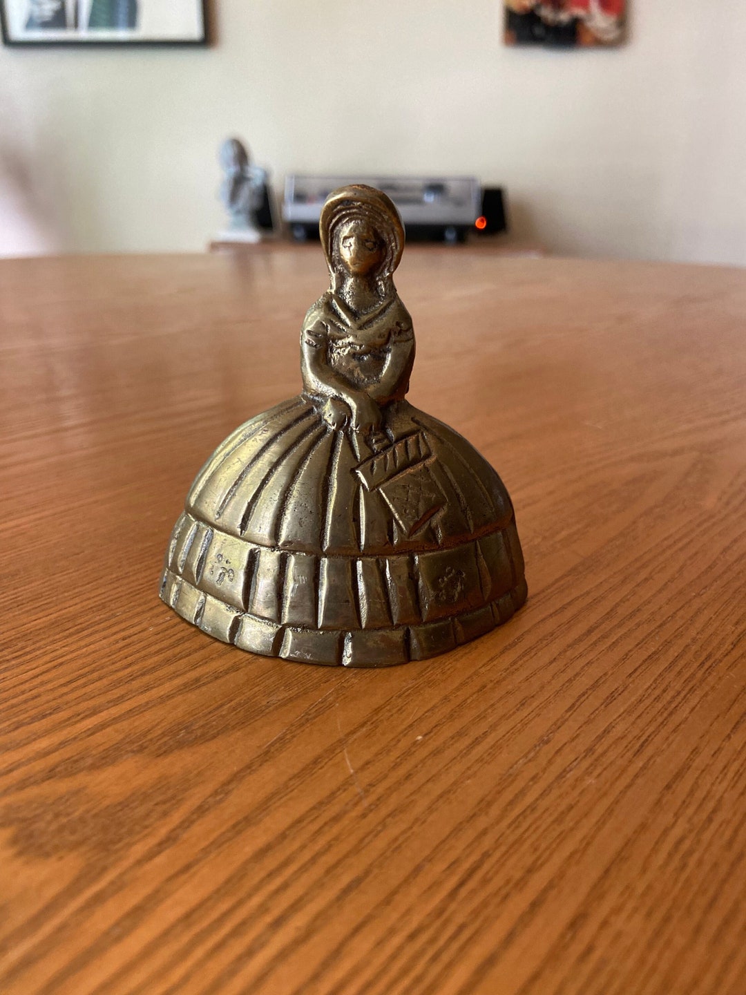 Vintage Brass Lady Bell, Made in India - Etsy