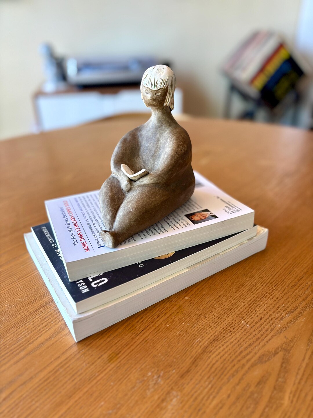 Vintage Unique Seated Reading Woman, Signed “vicki” Ceramic Sculpture ...