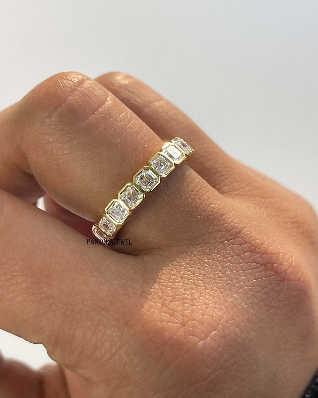 Bezel Set Moissanite Band Full Eternity Wedding Band 4.00 Mm - Etsy
