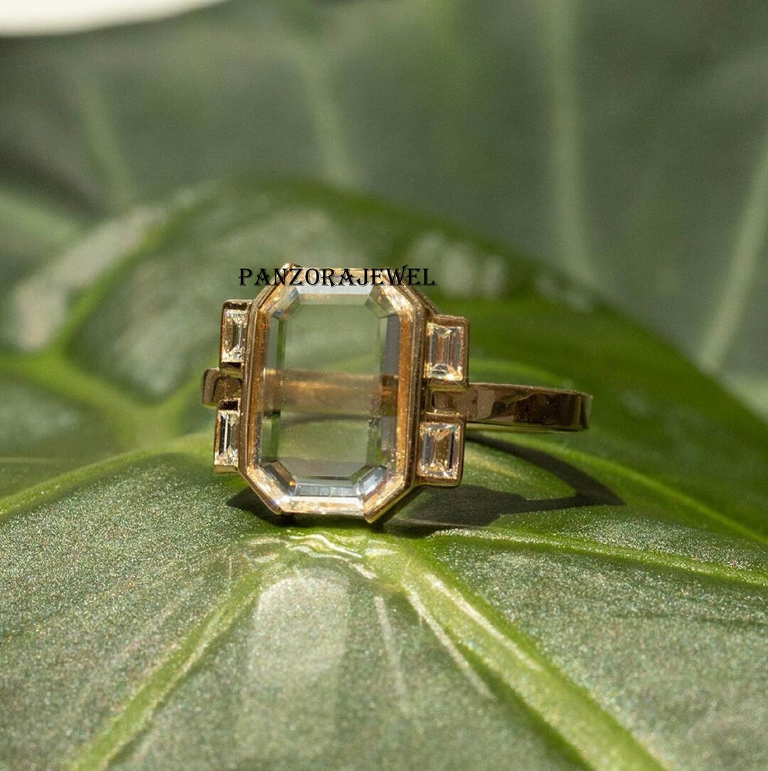 Bezel Set Moissanite Ring Portrait Moissanite Ring Portrait Cut Diamond ...