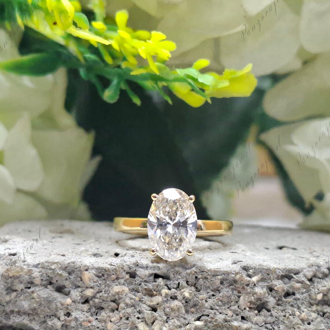 IGI Certified 2.0 CTW Oval Lab Grown Diamond Solitaire Ring E/VS - Etsy