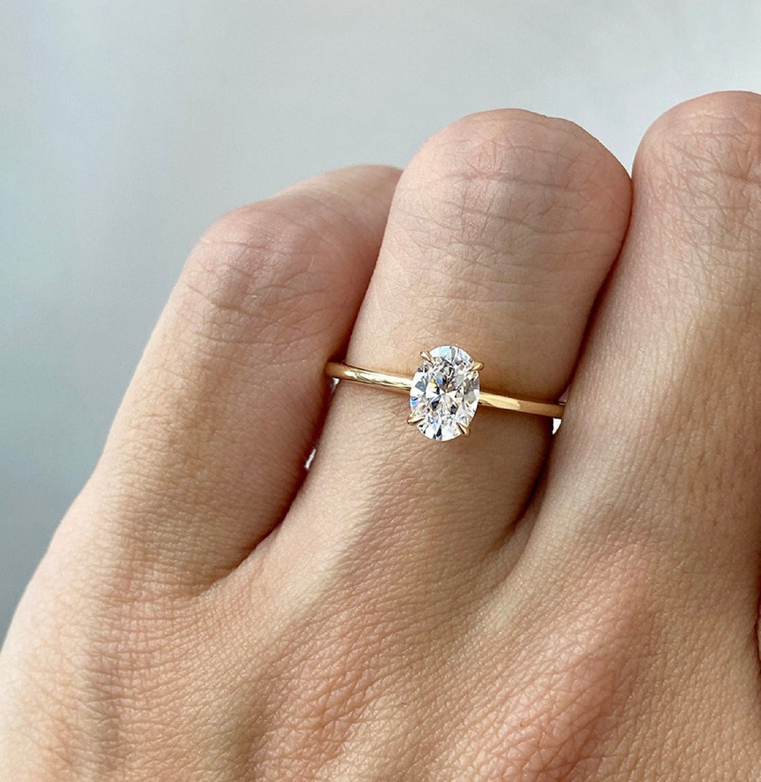 Oval Lab Grown Diamond Engagement Ring 1.3ct CVD/HTHP Diamond - Etsy