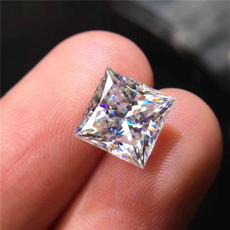 Princess Cut Moissanite Stone Square Gemstone Moissanite Loose - Etsy