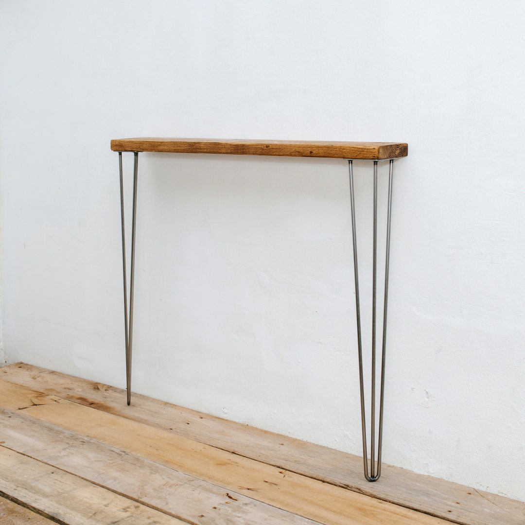 Rustic Radiator Shelf Console Table With Hairpin Legs Wooden - Etsy UK