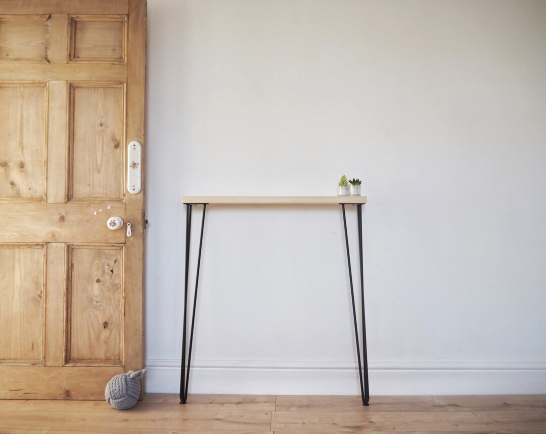 Narrow Console Table With Hairpin Legs Wooden Rustic Hallway - Etsy