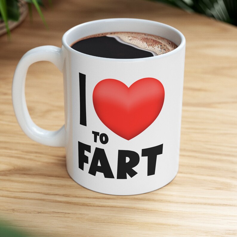 I Love to Fart Mug, I Heart to Fart Cup, Funny Fart Gifts for Coworkers ...