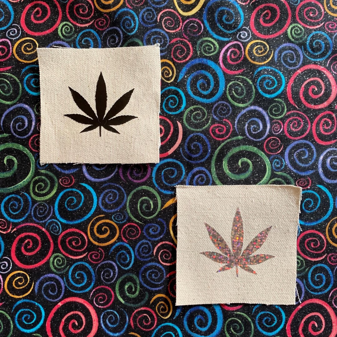 Weed Marijuana Leaf Mini Patch, Diy Patch, Duck Cloth Fabric ...