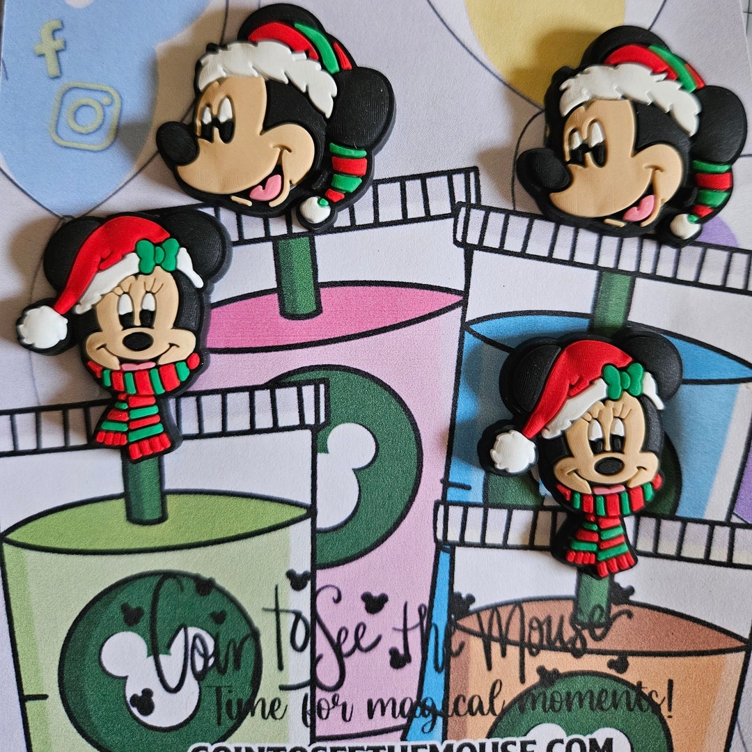 Christmas Straw Toppers - Mickey Minnie Donald Goofy Pluto ...