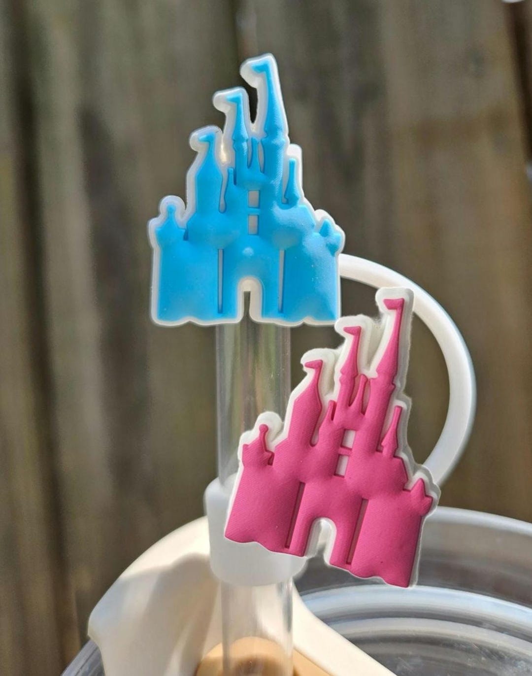 Cinderella's Castle in Pink or Blue Straw Toppers - Standard Size (8mm ...