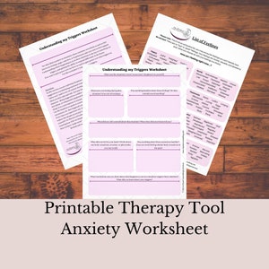 Anxiety Worksheet, Understanding My Triggers Therapy Worksheet, Therapy ...