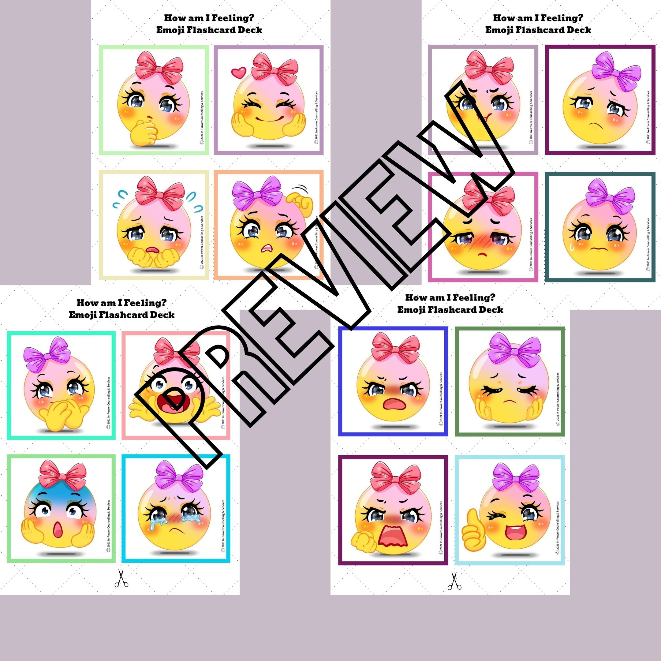 Feeling Cards, Feelings Deck, Emoji Flashcard Deck, Therapy PDF ...