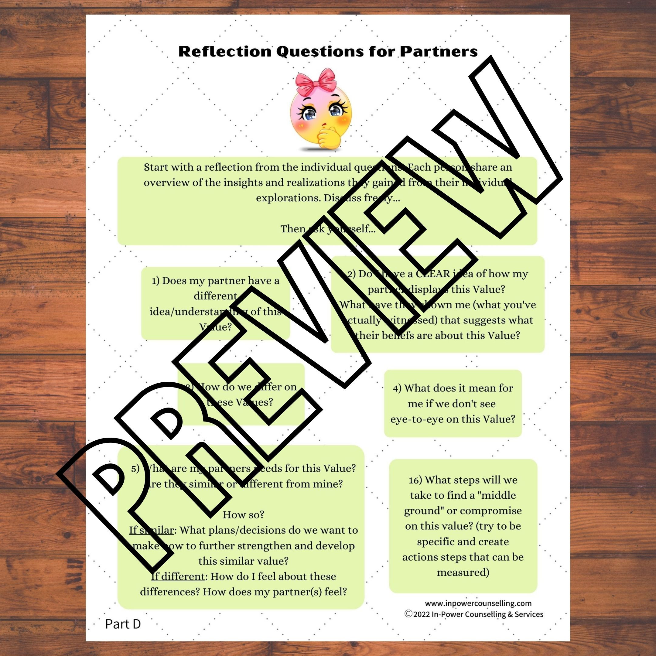 Printable Therapy Tool, the Values Exercise, Therapy PDF, Mental Health ...