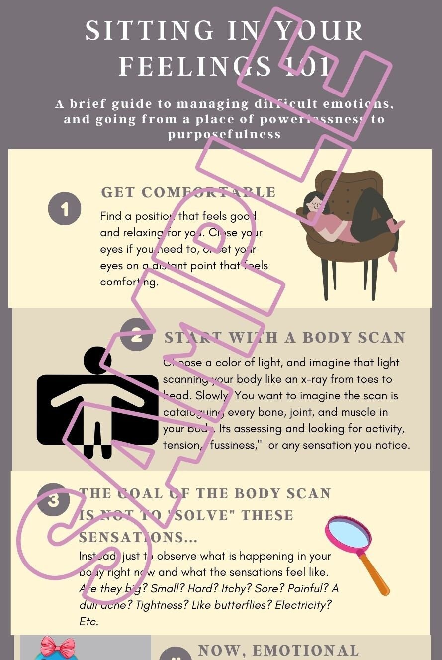 Sitting in Your Feelings 101 Therapy Tool, Digital Download ...