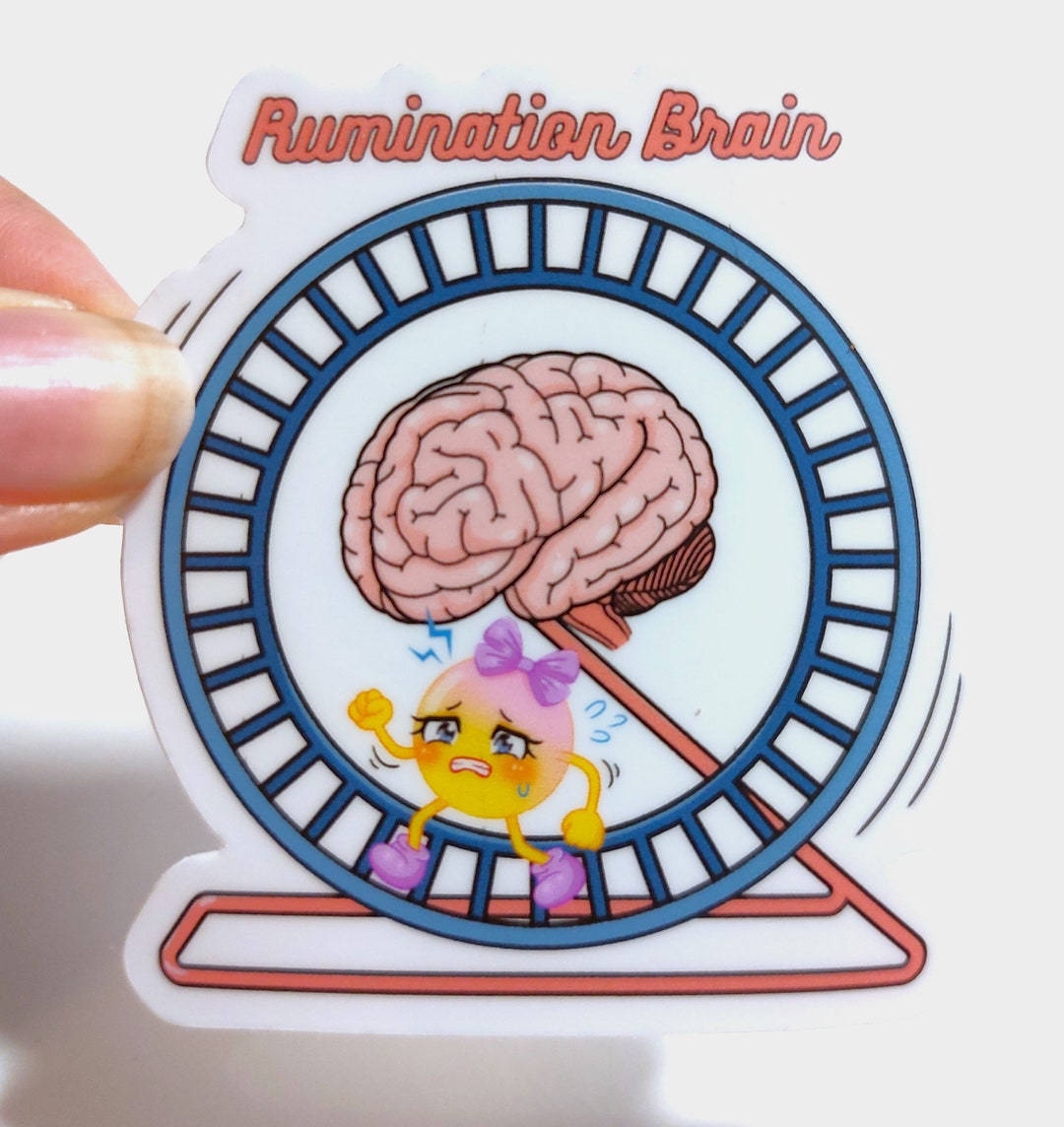 Sticker, Mental Health Sticker, Rumination Brain Sticker, Anxiety Tool ...