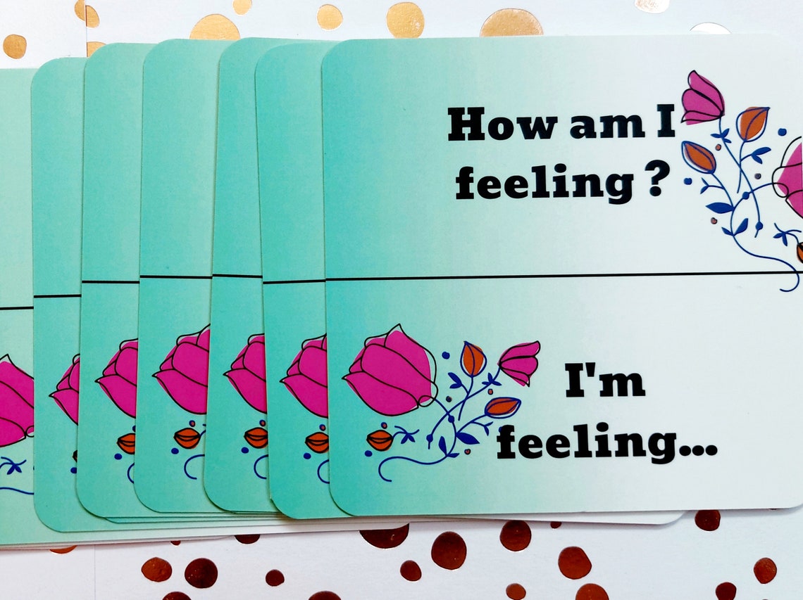 Feelings Cards, How Am I Feeling? Emoji Flashcard Deck, for Kids and ...