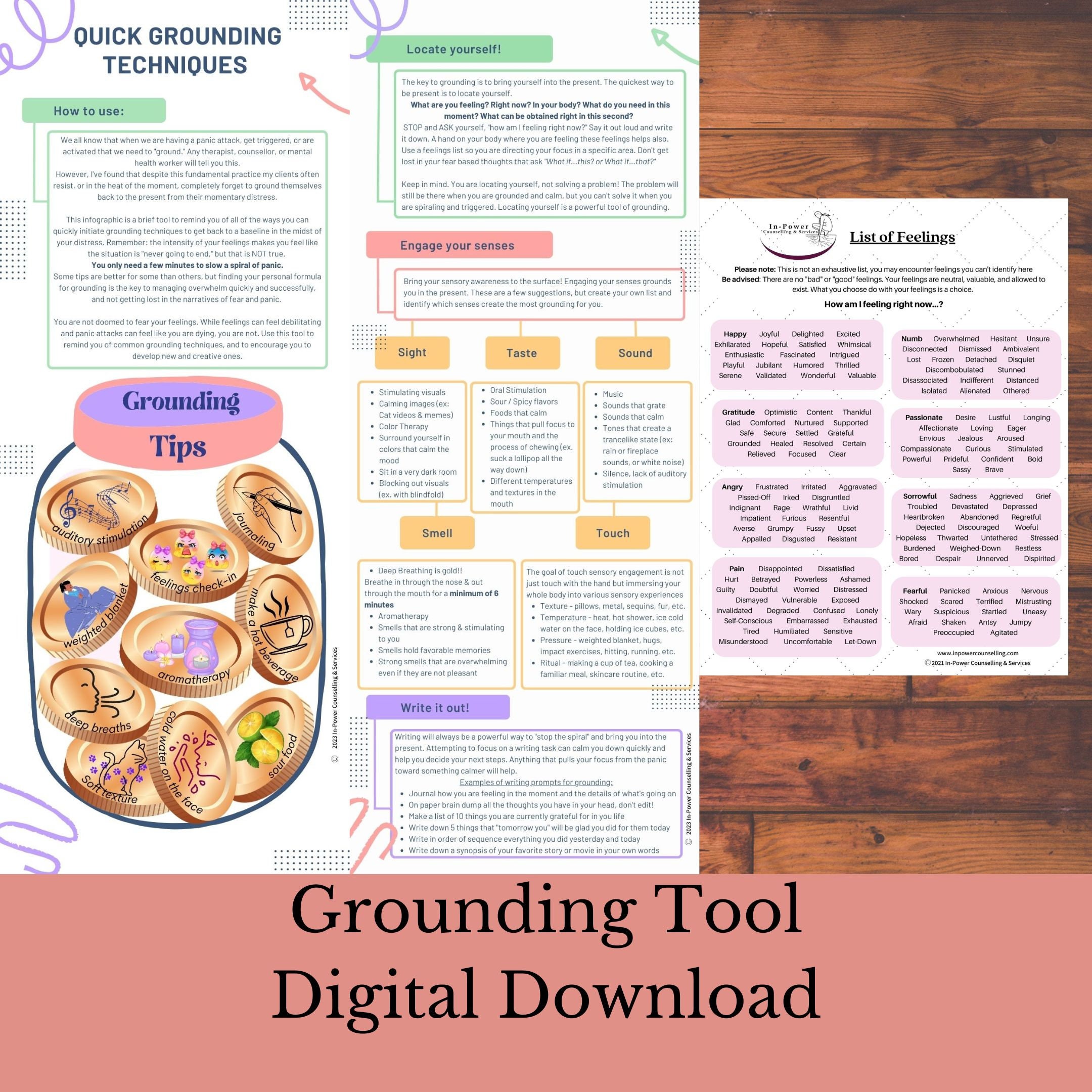Quick Grounding Techniques Therapy Tool Digital Download - Etsy