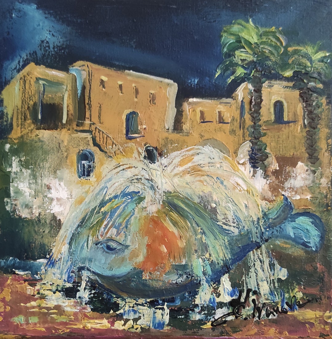 Painting Art Oil Israeli Jaffa Whale Legend Party Beautiful Places ...