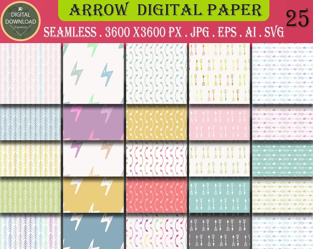 Arrow Digital Paper Pack Seamless Pattern Digital Download - Etsy