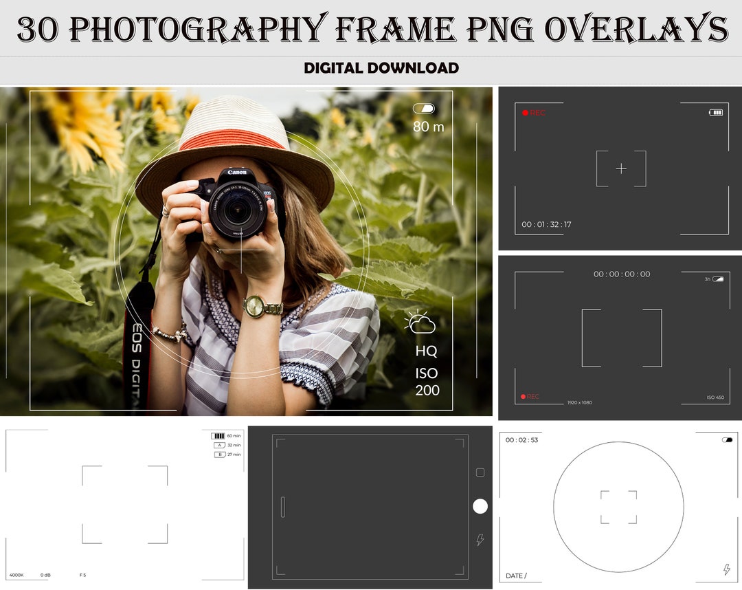 30 Frame PNG Digital Overlays for Digital Photography Frames - Etsy