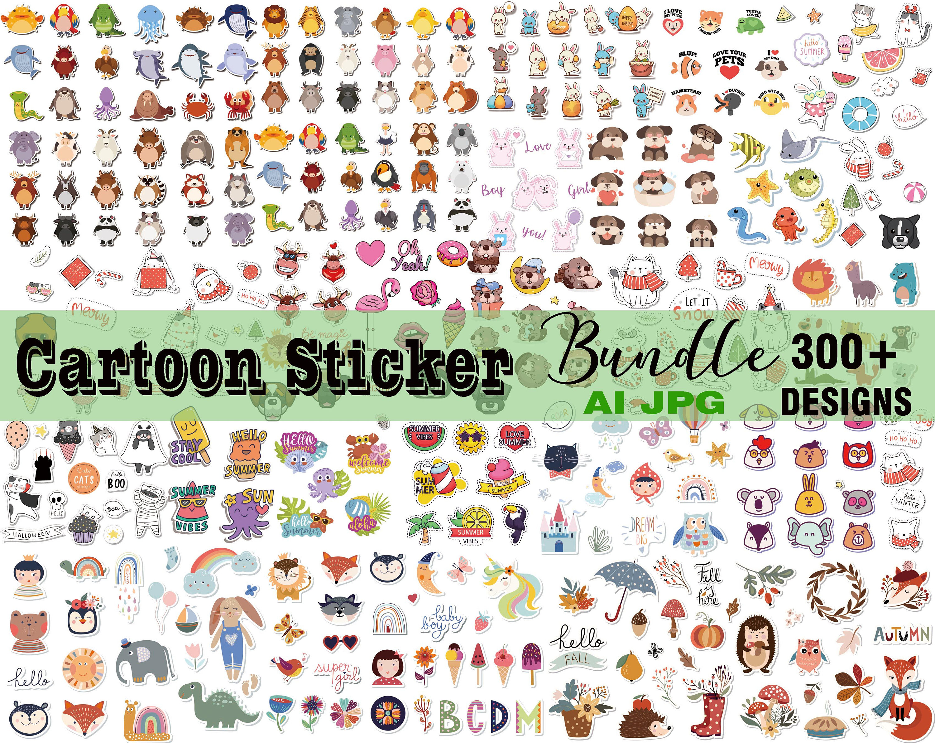 300 Digital Stickers SVG Bundle for Kids Digital Download - Etsy UK