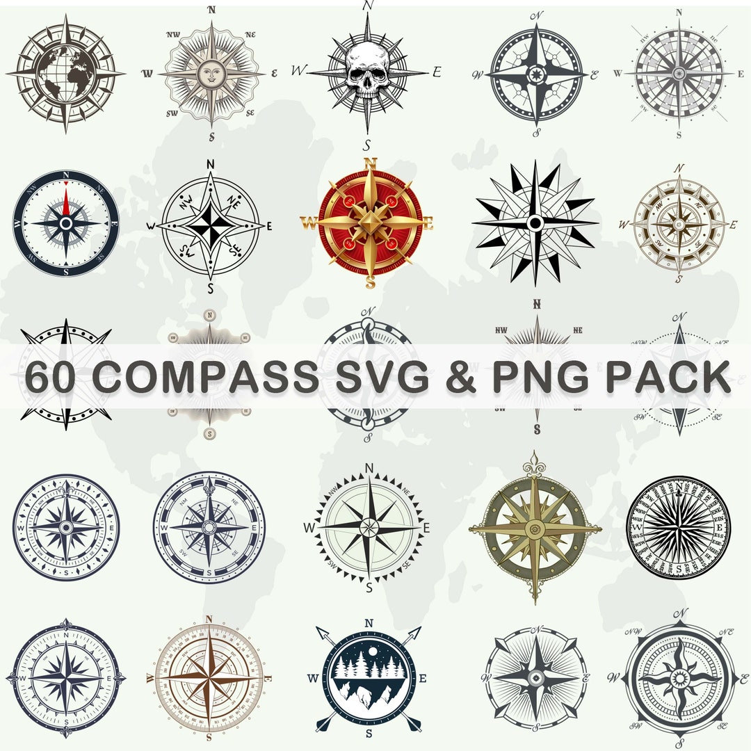 Compass Rose Svg Files for Cricut Designs Digital Download - Etsy UK
