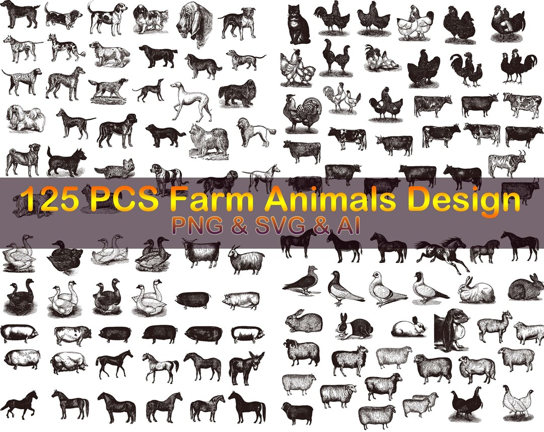 Farm Animal Svg Bundle for Cricut Digital Download - Etsy