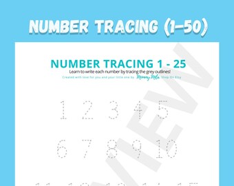 Number Tracing Worksheet 51 to 100 by Mommy Mila preschool/ Prek ...