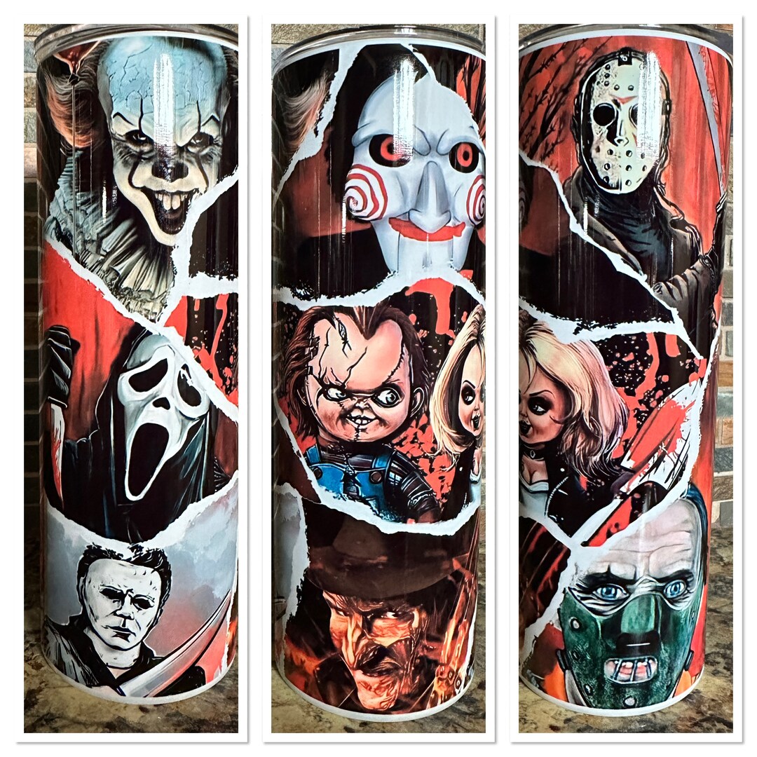 Scary Movies Characters- Halloween, Spooky, Creepy, Tumblers, Custom ...