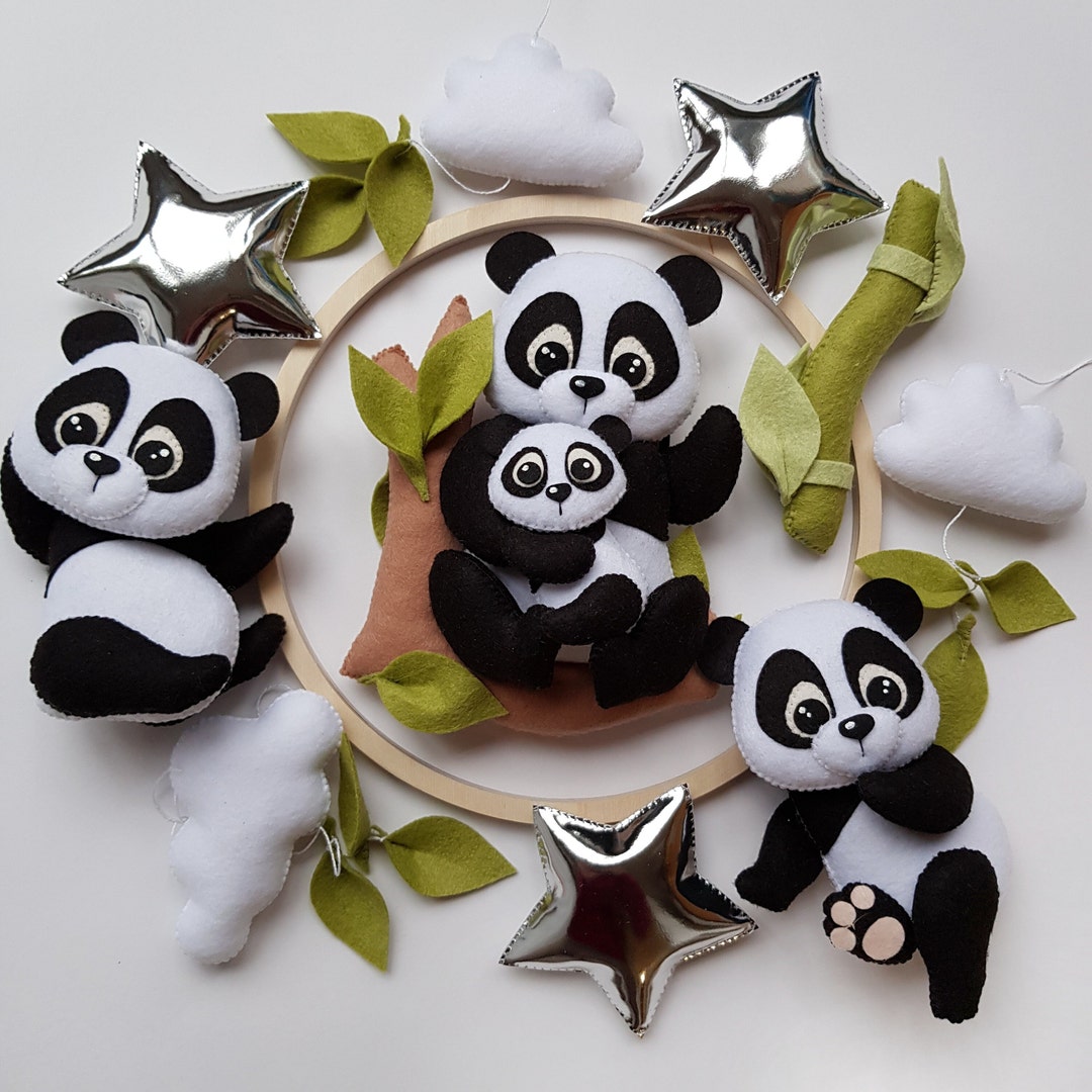 Baby Mobile Carousel in Bed Panda Mobile With Panda Mobile With a Bear ...